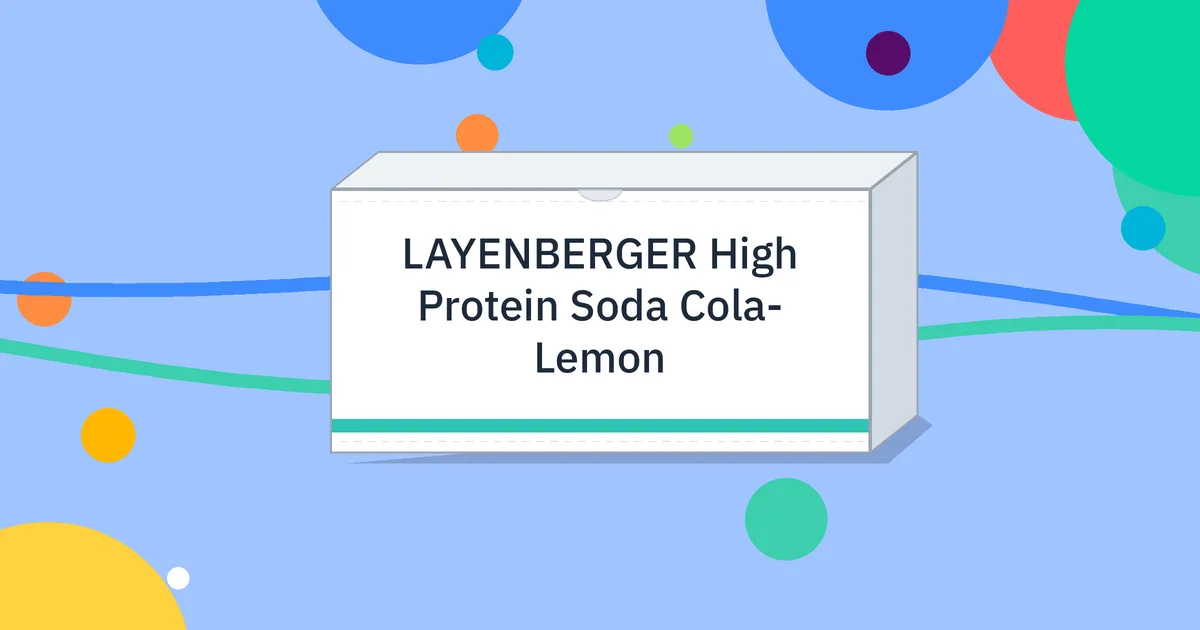 Symbolbild: Packung mit der Aufschrift LAYENBERGER High Protein Soda Cola-Lemon (PZN 20522947) – Verfügbarkeit und Bezug in Apotheken in Frankfurt am Main