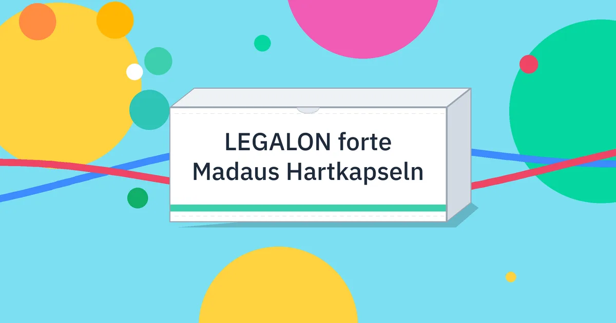 Symbolbild: Packung mit der Aufschrift LEGALON forte Madaus Hartkapseln (PZN 11548190) – Verfügbarkeit und Bezug in Apotheken in Frankfurt am Main