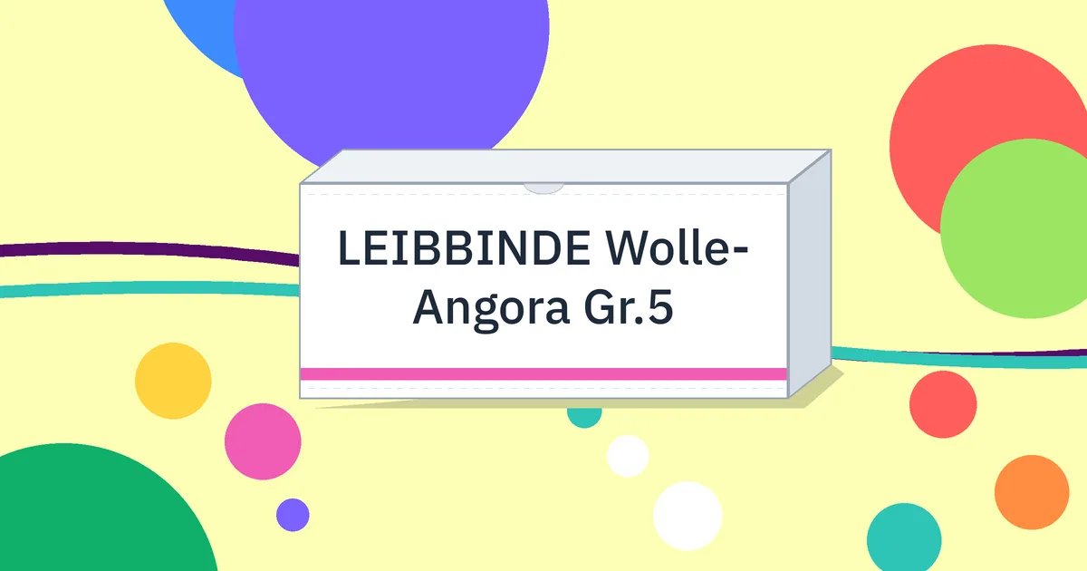 Symbolbild: Packung mit der Aufschrift LEIBBINDE Wolle-Angora Gr.5 (PZN 01966549) – Verfügbarkeit und Bezug in Apotheken in Frankfurt am Main