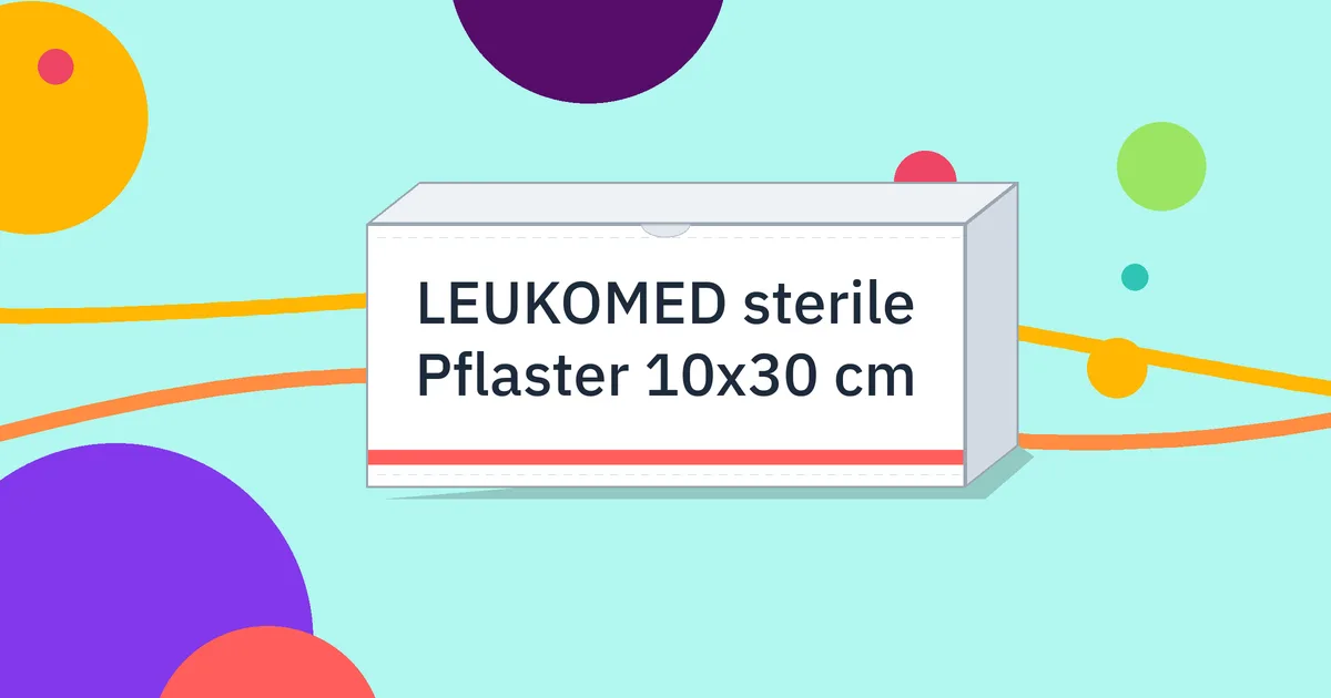 Symbolbild: Packung mit der Aufschrift LEUKOMED sterile Pflaster 10x30 cm (PZN 12776562) – Verfügbarkeit und Bezug in Apotheken in Frankfurt am Main