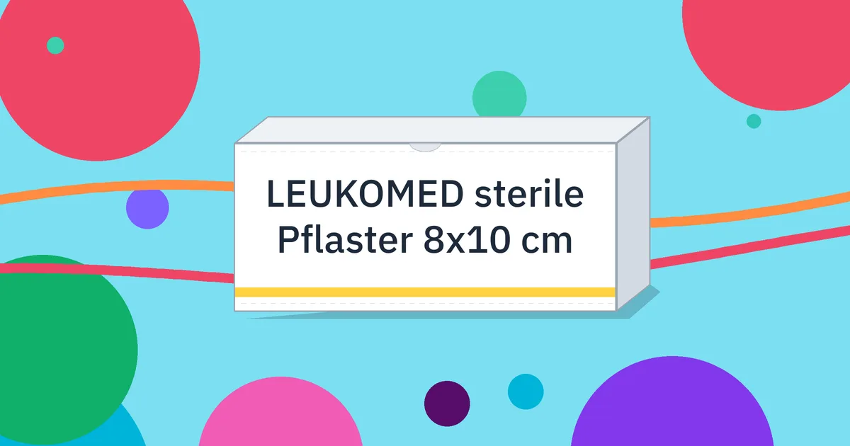 Symbolbild: Packung mit der Aufschrift LEUKOMED sterile Pflaster 8x10 cm (PZN 01050939) – Verfügbarkeit und Bezug in Apotheken in Frankfurt am Main
