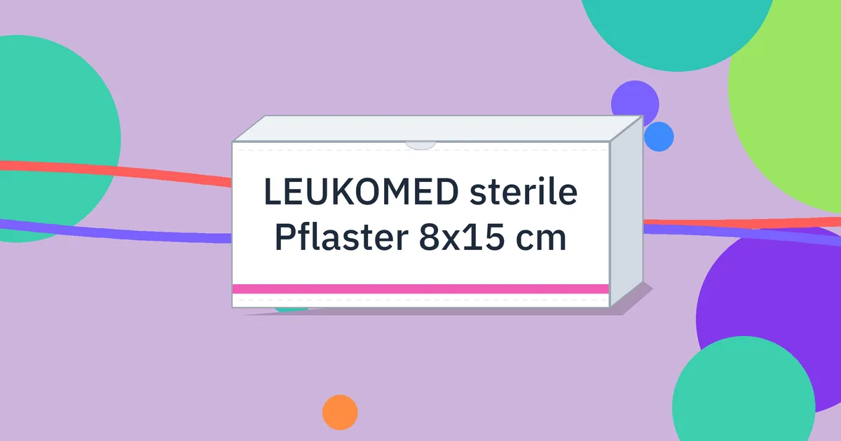 Symbolbild: Packung mit der Aufschrift LEUKOMED sterile Pflaster 8x15 cm (PZN 17252846) – Verfügbarkeit und Bezug in Apotheken in Frankfurt am Main