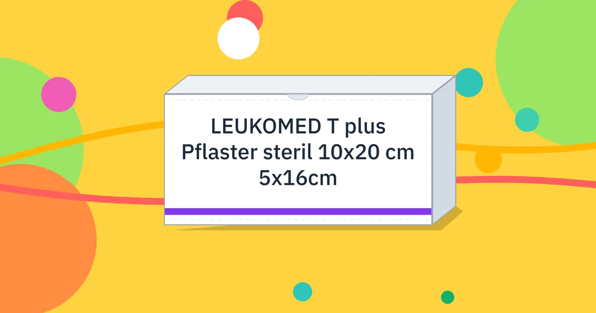 Symbolbild: Packung mit der Aufschrift LEUKOMED T plus Pflaster steril 10x20 cm 5x16cm (PZN 12776645) – Verfügbarkeit und Bezug in Apotheken in Frankfurt am Main
