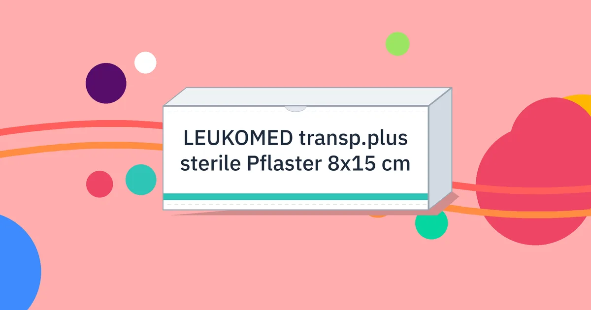 Symbolbild: Packung mit der Aufschrift LEUKOMED transp.plus sterile Pflaster 8x15 cm (PZN 12657231) – Verfügbarkeit und Bezug in Apotheken in Frankfurt am Main