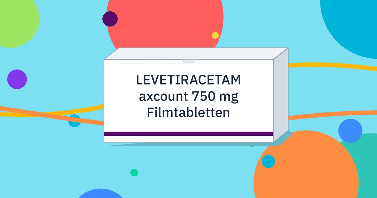 Symbolbild: Packung mit der Aufschrift LEVETIRACETAM axcount 750 mg Filmtabletten (PZN 10343014) – Verfügbarkeit und Bezug in Apotheken in Frankfurt am Main