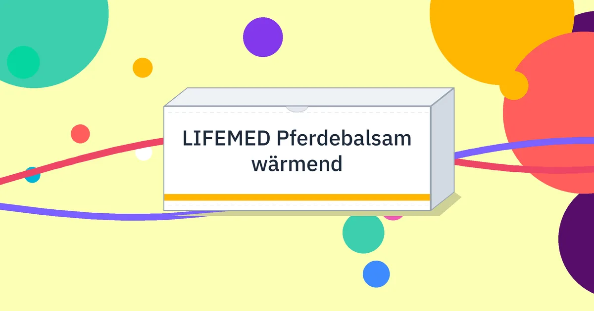 Symbolbild: Packung mit der Aufschrift LIFEMED Pferdebalsam wärmend (PZN 19382412) – Verfügbarkeit und Bezug in Apotheken in Frankfurt am Main