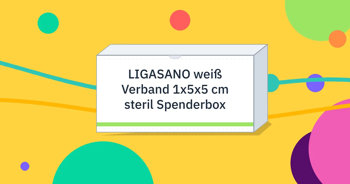 Symbolbild: Packung mit der Aufschrift LIGASANO weiß Verband 1x5x5 cm steril Spenderbox (PZN 20171778) – Verfügbarkeit und Bezug in Apotheken in Frankfurt am Main