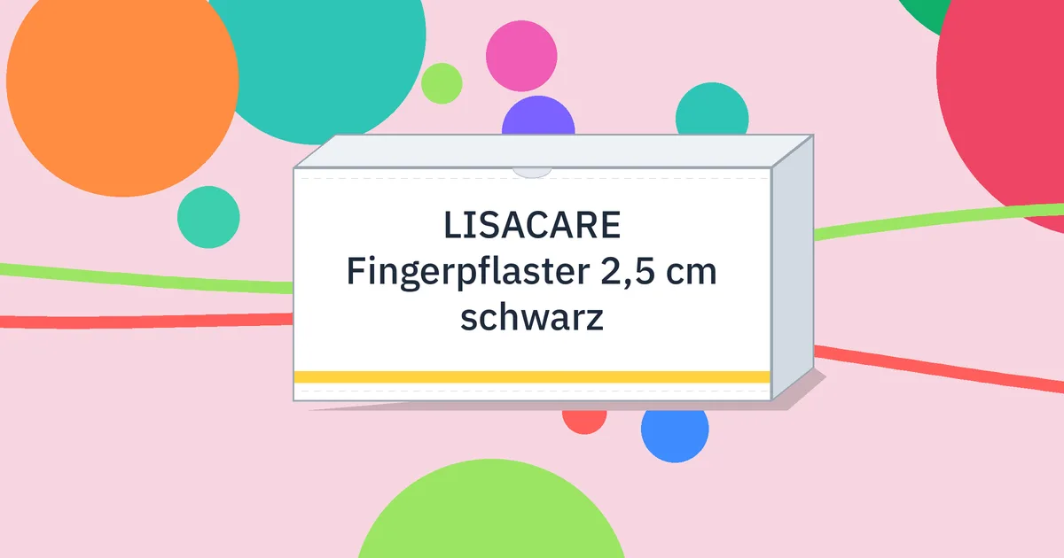 Symbolbild: Packung mit der Aufschrift LISACARE Fingerpflaster 2,5 cm schwarz (PZN 17926612) – Verfügbarkeit und Bezug in Apotheken in Frankfurt am Main