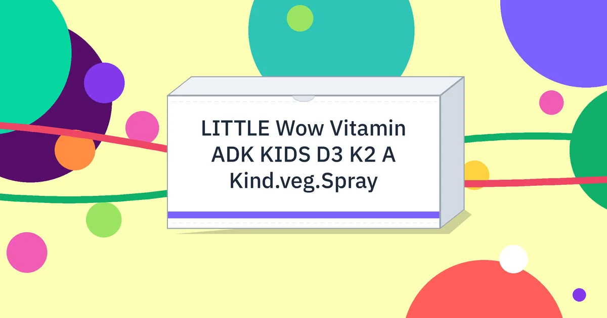 Symbolbild: Packung mit der Aufschrift LITTLE Wow Vitamin ADK KIDS D3 K2 A Kind.veg.Spray (PZN 17942226) – Verfügbarkeit und Bezug in Apotheken in Frankfurt am Main