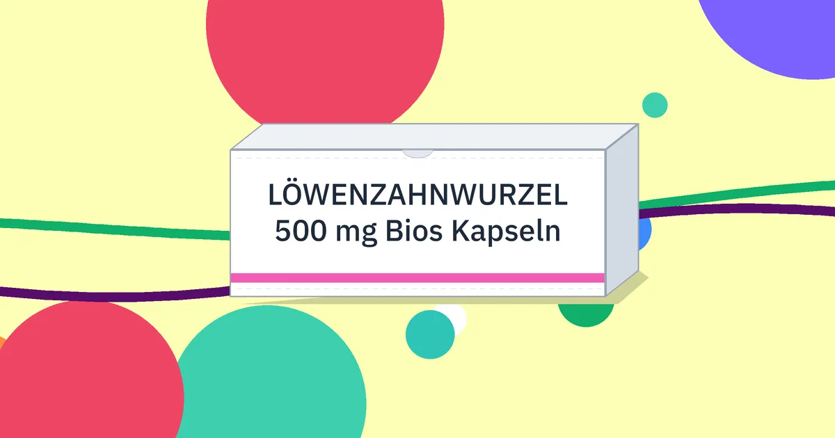 Symbolbild: Packung mit der Aufschrift LÖWENZAHNWURZEL 500 mg Bios Kapseln (PZN 19786842) – Verfügbarkeit und Bezug in Apotheken in Frankfurt am Main