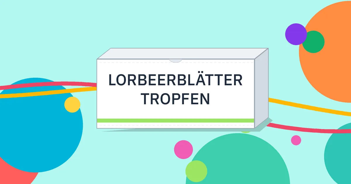 Symbolbild: Packung mit der Aufschrift LORBEERBLÄTTER TROPFEN (PZN 11365816) – Verfügbarkeit und Bezug in Apotheken in Frankfurt am Main