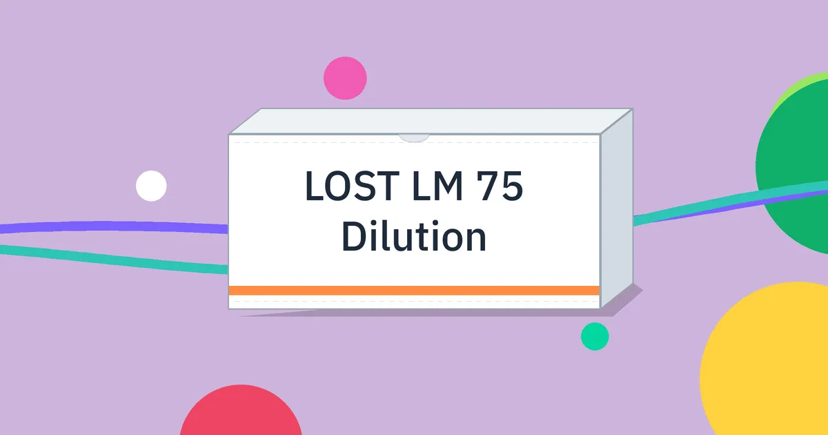 Symbolbild: Packung mit der Aufschrift LOST LM 75 Dilution (PZN 13536452) – Verfügbarkeit und Bezug in Apotheken in Frankfurt am Main
