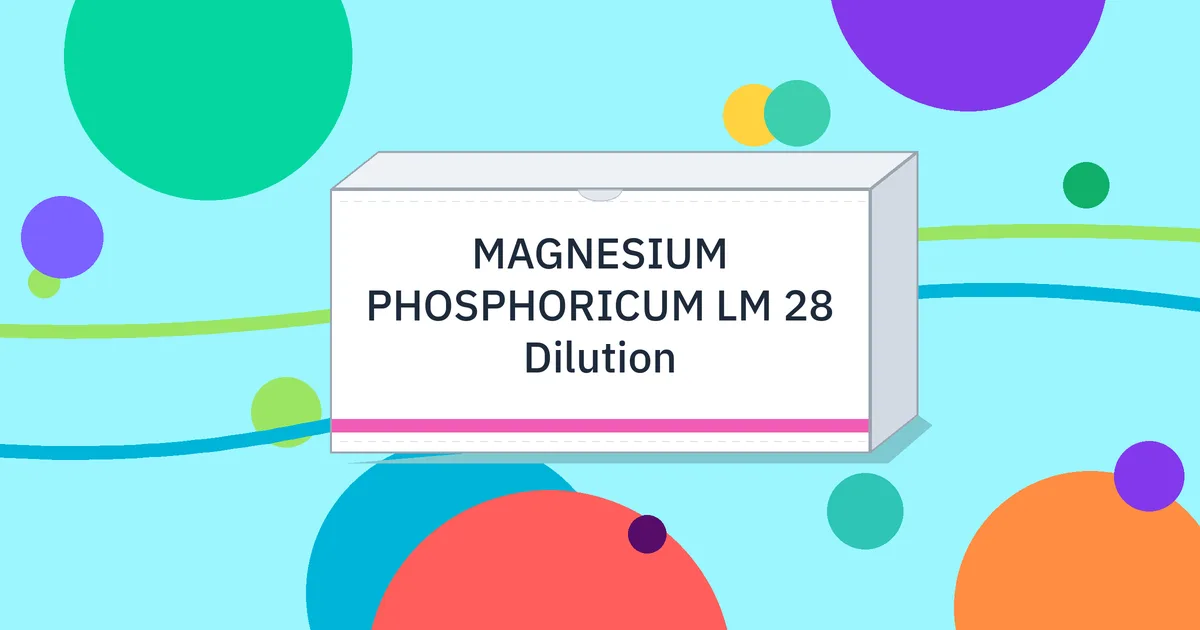 Symbolbild: Packung mit der Aufschrift MAGNESIUM PHOSPHORICUM LM 28 Dilution (PZN 12939395) – Verfügbarkeit und Bezug in Apotheken in Frankfurt am Main