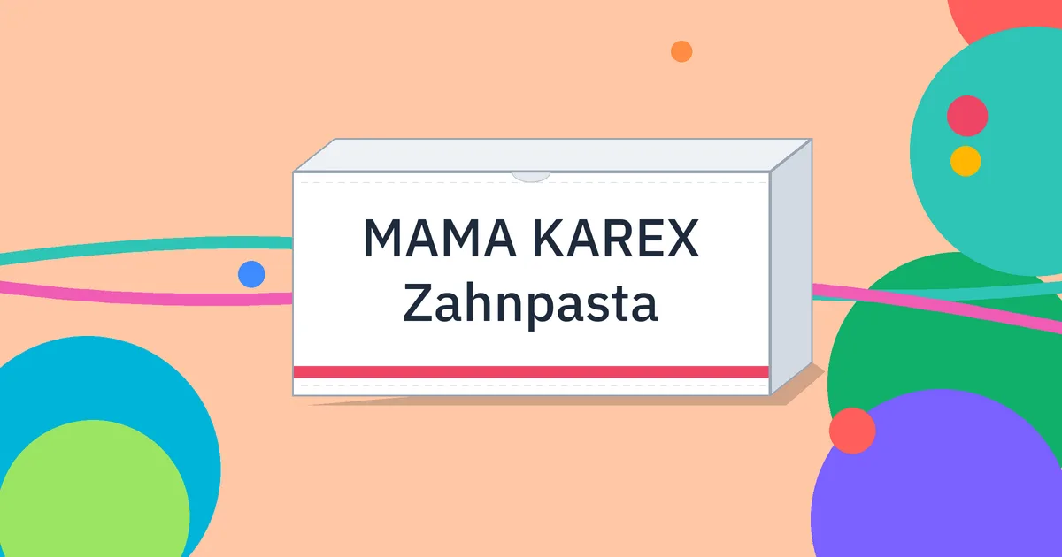 Symbolbild: Packung mit der Aufschrift MAMA KAREX Zahnpasta (PZN 19270328) – Verfügbarkeit und Bezug in Apotheken in Frankfurt am Main
