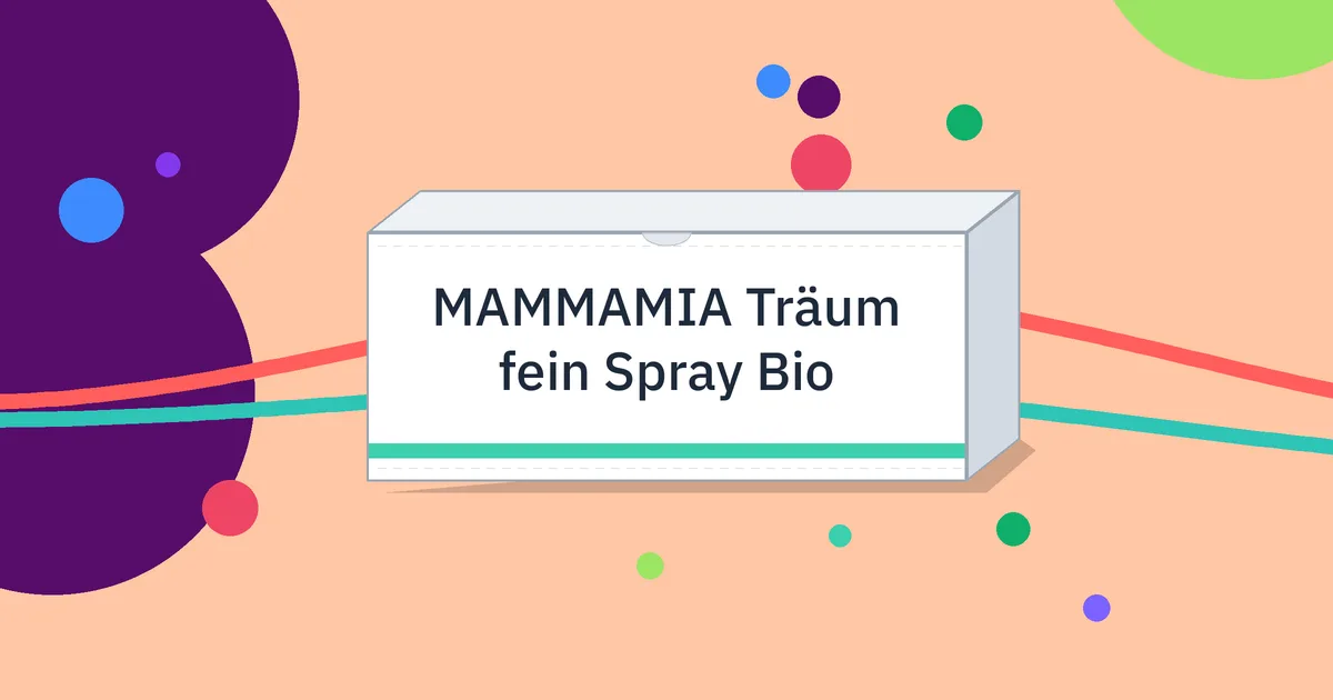 Symbolbild: Packung mit der Aufschrift MAMMAMIA Träum fein Spray Bio (PZN 20687163) – Verfügbarkeit und Bezug in Apotheken in Frankfurt am Main