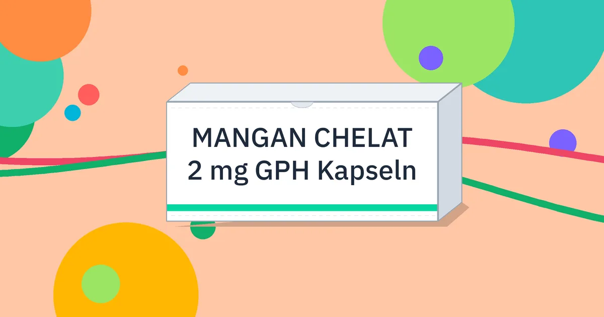 Symbolbild: Packung mit der Aufschrift MANGAN CHELAT 2 mg GPH Kapseln (PZN 10014960) – Verfügbarkeit und Bezug in Apotheken in Frankfurt am Main