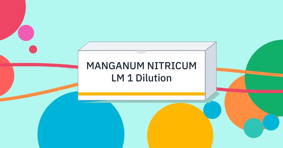 Symbolbild: Packung mit der Aufschrift MANGANUM NITRICUM LM 1 Dilution (PZN 12944031) – Verfügbarkeit und Bezug in Apotheken in Frankfurt am Main