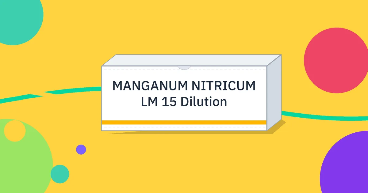 Symbolbild: Packung mit der Aufschrift MANGANUM NITRICUM LM 15 Dilution (PZN 12944195) – Verfügbarkeit und Bezug in Apotheken in Frankfurt am Main