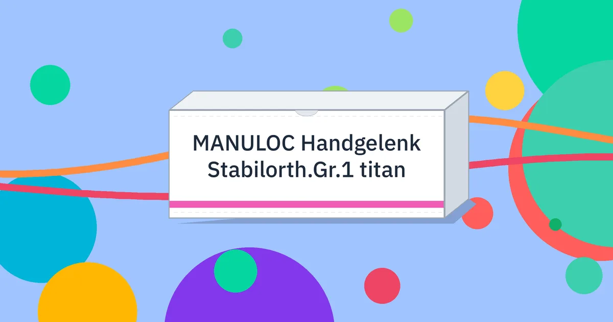 Symbolbild: Packung mit der Aufschrift MANULOC Handgelenk Stabilorth.Gr.1 titan (PZN 02729604) – Verfügbarkeit und Bezug in Apotheken in Frankfurt am Main