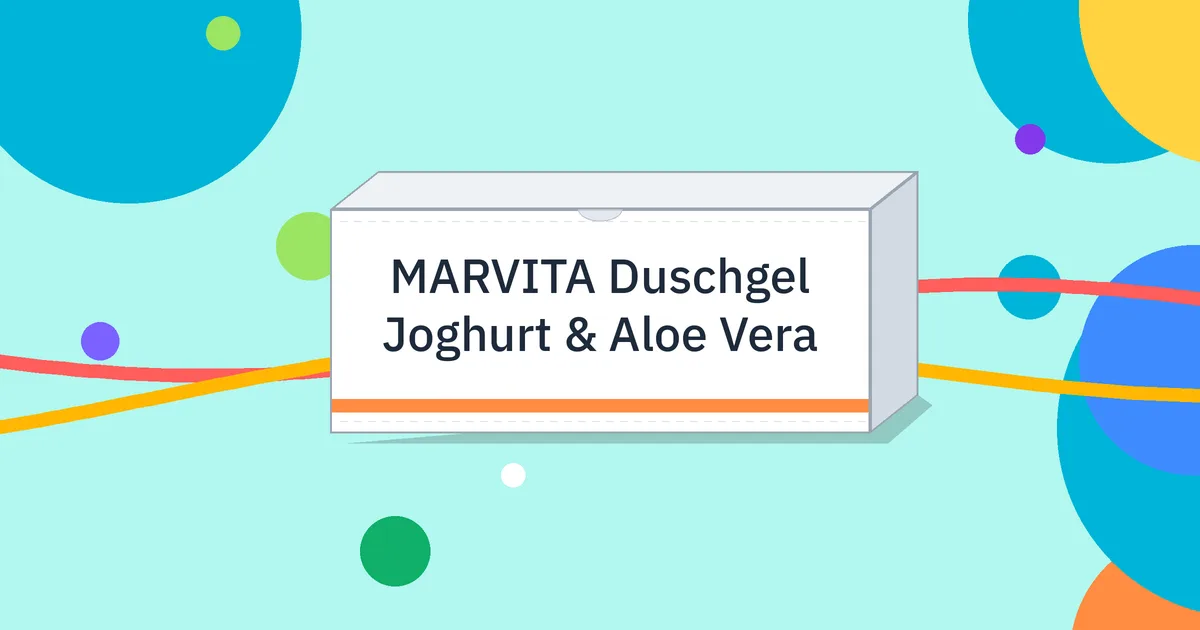 Symbolbild: Packung mit der Aufschrift MARVITA Duschgel Joghurt & Aloe Vera (PZN 14242132) – Verfügbarkeit und Bezug in Apotheken in Frankfurt am Main