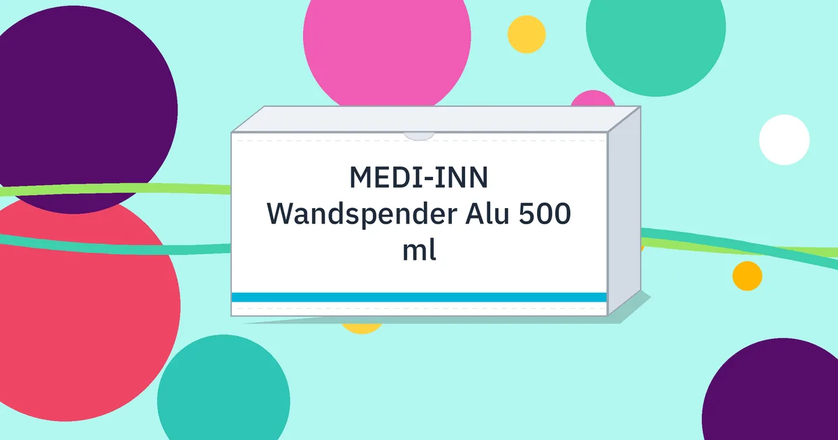 Symbolbild: Packung mit der Aufschrift MEDI-INN Wandspender Alu 500 ml (PZN 05024175) – Verfügbarkeit und Bezug in Apotheken in Frankfurt am Main