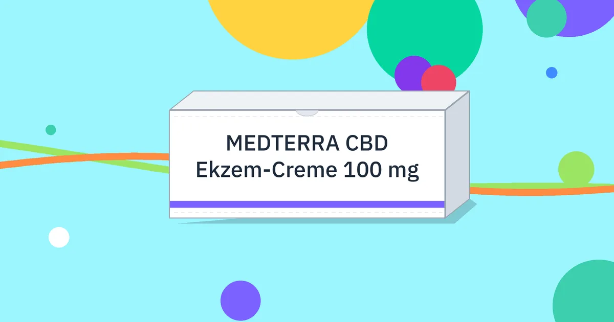 Symbolbild: Packung mit der Aufschrift MEDTERRA CBD Ekzem-Creme 100 mg (PZN 17366461) – Verfügbarkeit und Bezug in Apotheken in Frankfurt am Main