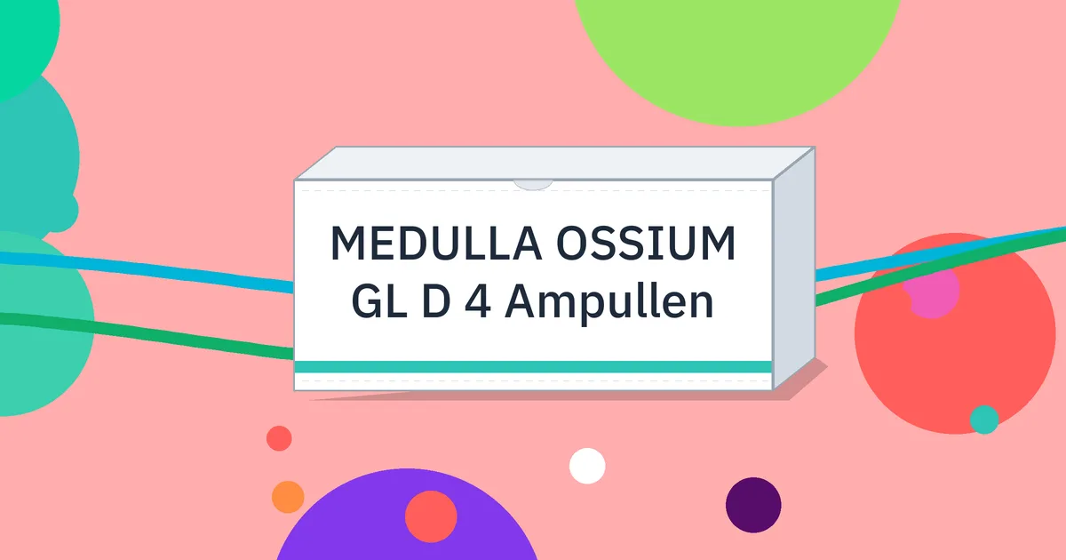 Symbolbild: Packung mit der Aufschrift MEDULLA OSSIUM GL D 4 Ampullen (PZN 02831248) – Verfügbarkeit und Bezug in Apotheken in Frankfurt am Main