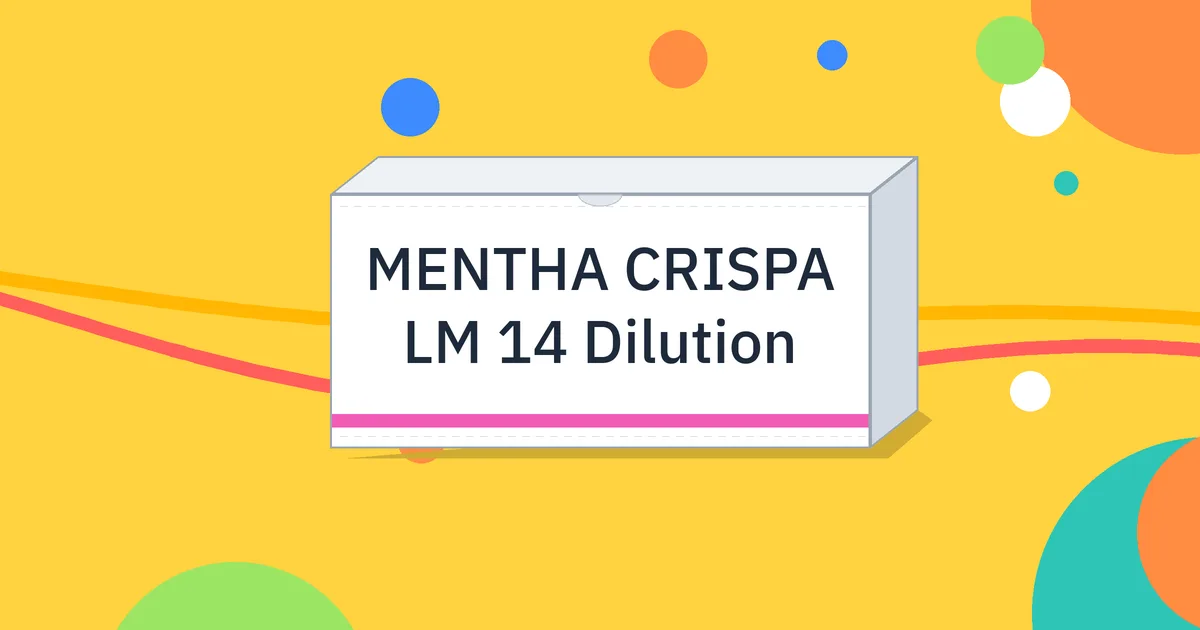 Symbolbild: Packung mit der Aufschrift MENTHA CRISPA LM 14 Dilution (PZN 13603763) – Verfügbarkeit und Bezug in Apotheken in Frankfurt am Main