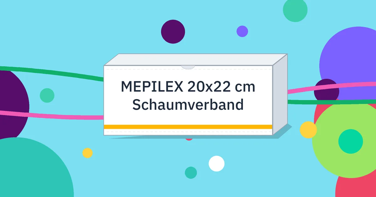 Symbolbild: Packung mit der Aufschrift MEPILEX 20x22 cm Schaumverband (PZN 11134229) – Verfügbarkeit und Bezug in Apotheken in Frankfurt am Main