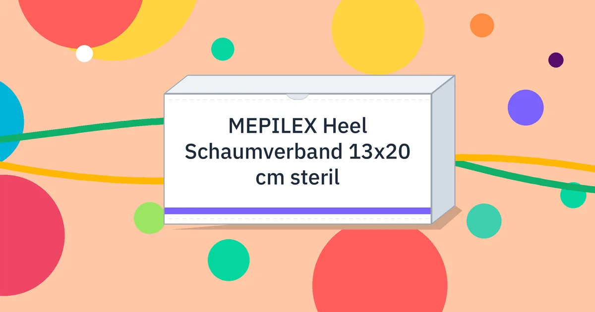 Symbolbild: Packung mit der Aufschrift MEPILEX Heel Schaumverband 13x20 cm steril (PZN 17900825) – Verfügbarkeit und Bezug in Apotheken in Frankfurt am Main