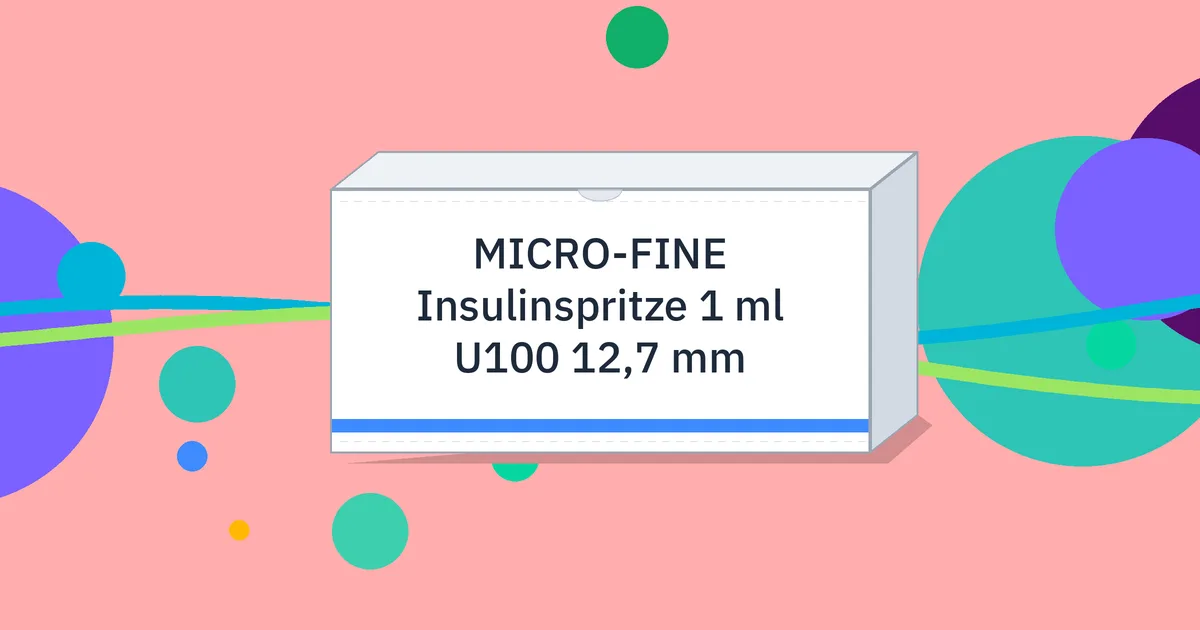 Symbolbild: Packung mit der Aufschrift MICRO-FINE Insulinspritze 1 ml U100 12,7 mm (PZN 20539913) – Verfügbarkeit und Bezug in Apotheken in Frankfurt am Main