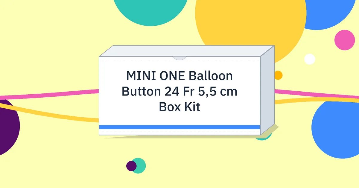 Symbolbild: Packung mit der Aufschrift MINI ONE Balloon Button 24 Fr 5,5 cm Box Kit (PZN 20134599) – Verfügbarkeit und Bezug in Apotheken in Frankfurt am Main