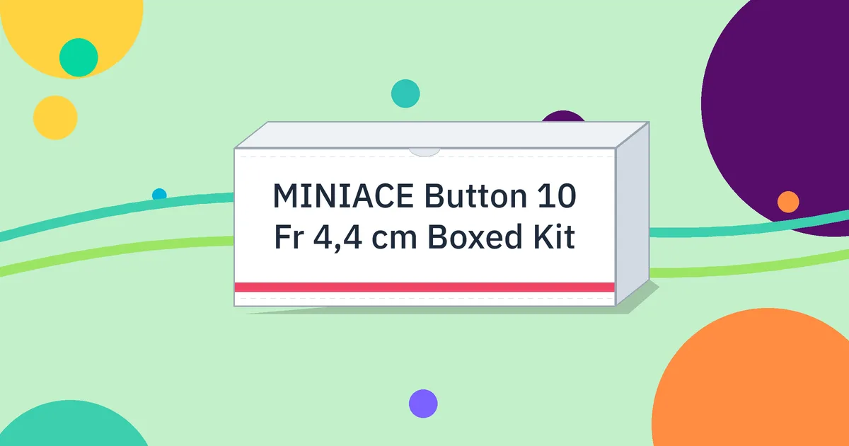 Symbolbild: Packung mit der Aufschrift MINIACE Button 10 Fr 4,4 cm Boxed Kit (PZN 16953127) – Verfügbarkeit und Bezug in Apotheken in Frankfurt am Main