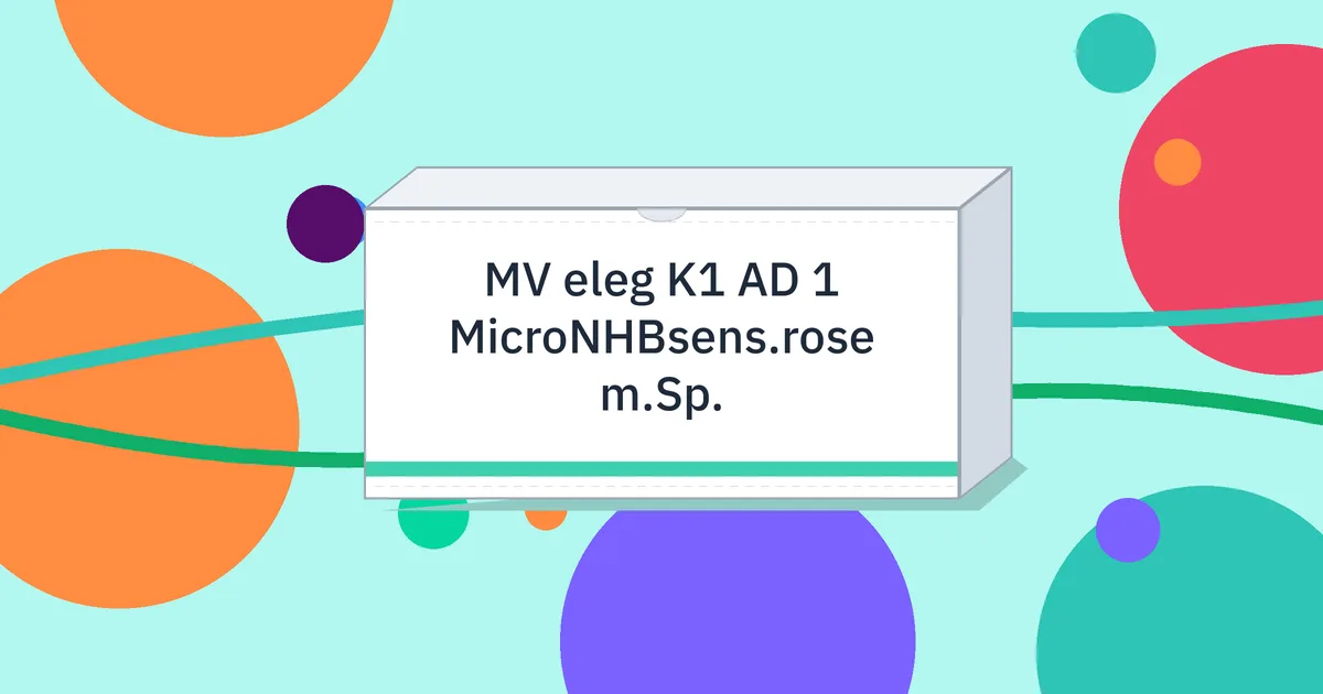 Symbolbild: Packung mit der Aufschrift MV eleg K1 AD 1 MicroNHBsens.rose m.Sp. (PZN 15669306) – Verfügbarkeit und Bezug in Apotheken in Frankfurt am Main