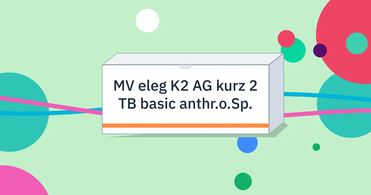 Symbolbild: Packung mit der Aufschrift MV eleg K2 AG kurz 2 TB basic anthr.o.Sp. (PZN 00192821) – Verfügbarkeit und Bezug in Apotheken in Frankfurt am Main