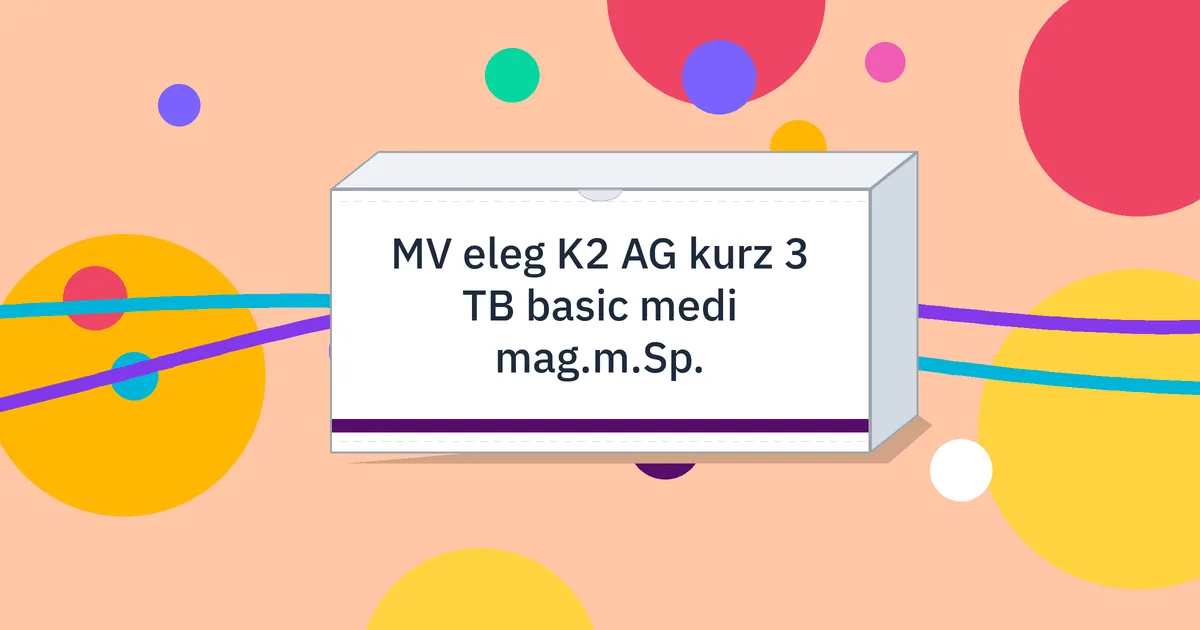 Symbolbild: Packung mit der Aufschrift MV eleg K2 AG kurz 3 TB basic medi mag.m.Sp. (PZN 14638870) – Verfügbarkeit und Bezug in Apotheken in Frankfurt am Main