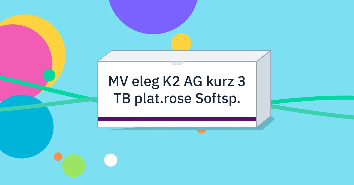 Symbolbild: Packung mit der Aufschrift MV eleg K2 AG kurz 3 TB plat.rose Softsp. (PZN 14696502) – Verfügbarkeit und Bezug in Apotheken in Frankfurt am Main