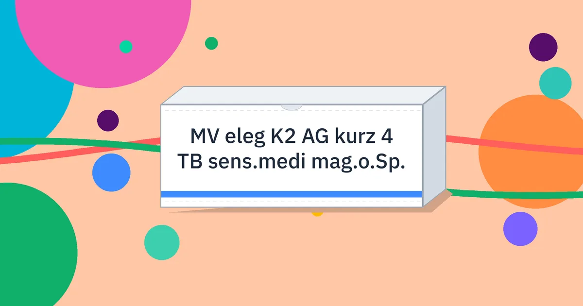 Symbolbild: Packung mit der Aufschrift MV eleg K2 AG kurz 4 TB sens.medi mag.o.Sp. (PZN 14636173) – Verfügbarkeit und Bezug in Apotheken in Frankfurt am Main