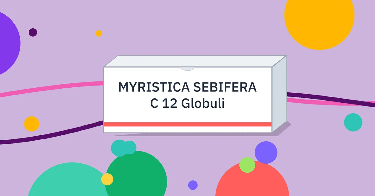 Symbolbild: Packung mit der Aufschrift MYRISTICA SEBIFERA C 12 Globuli (PZN 19715581) – Verfügbarkeit und Bezug in Apotheken in Frankfurt am Main