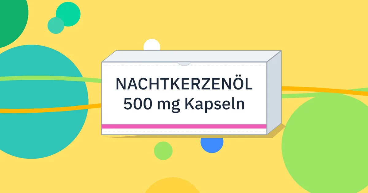 Symbolbild: Packung mit der Aufschrift NACHTKERZENÖL 500 mg Kapseln (PZN 04375091) – Verfügbarkeit und Bezug in Apotheken in Frankfurt am Main
