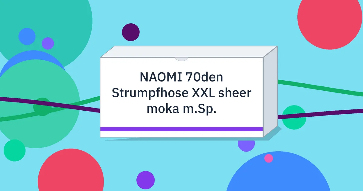 Symbolbild: Packung mit der Aufschrift NAOMI 70den Strumpfhose XXL sheer moka m.Sp. (PZN 16179461) – Verfügbarkeit und Bezug in Apotheken in Frankfurt am Main