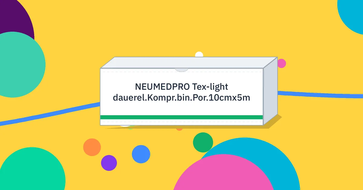 Symbolbild: Packung mit der Aufschrift NEUMEDPRO Tex-light dauerel.Kompr.bin.Por.10cmx5m (PZN 19554178) – Verfügbarkeit und Bezug in Apotheken in Frankfurt am Main