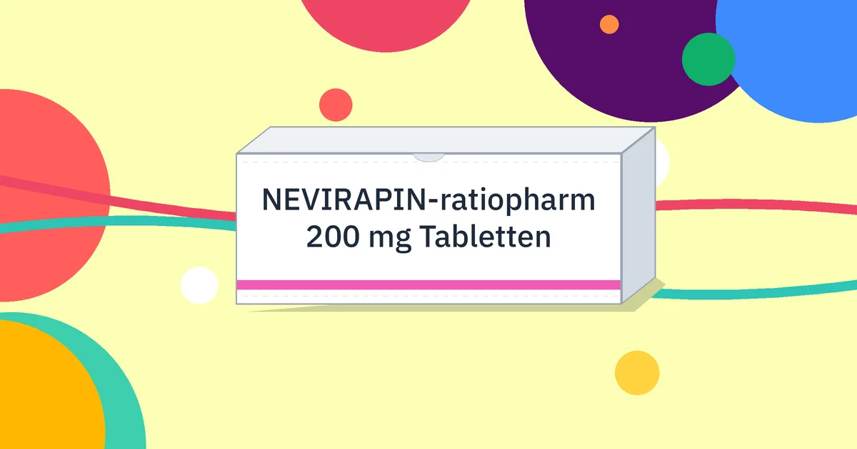 Symbolbild: Packung mit der Aufschrift NEVIRAPIN-ratiopharm 200 mg Tabletten (PZN 09775820) – Verfügbarkeit und Bezug in Apotheken in Frankfurt am Main