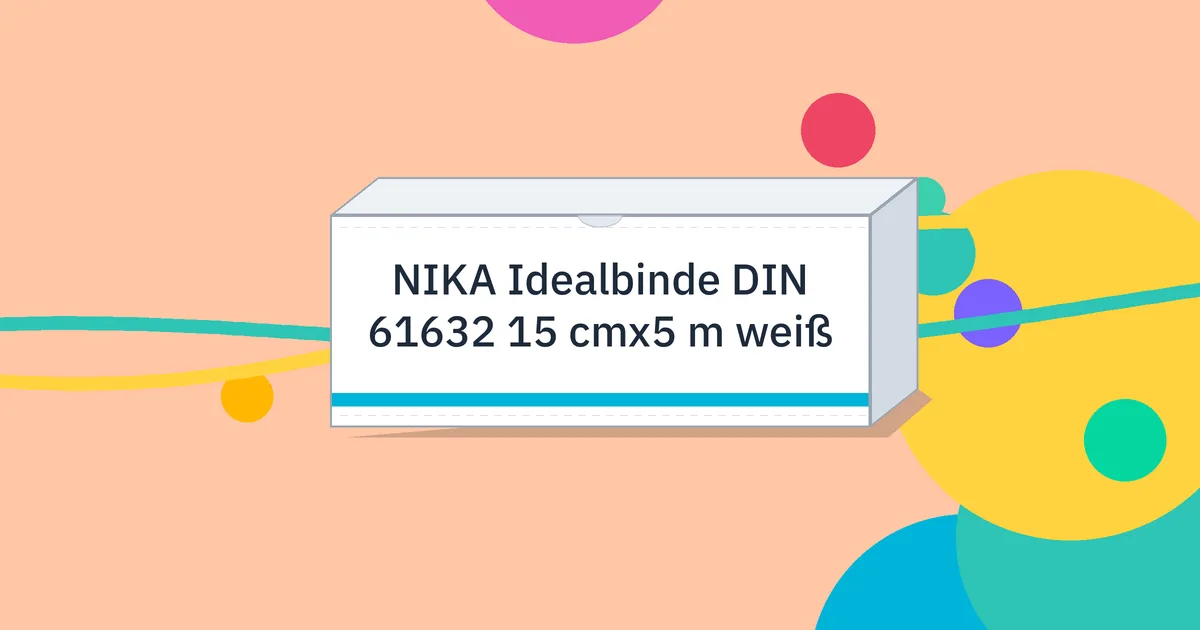 Symbolbild: Packung mit der Aufschrift NIKA Idealbinde DIN 61632 15 cmx5 m weiß (PZN 18171179) – Verfügbarkeit und Bezug in Apotheken in Frankfurt am Main