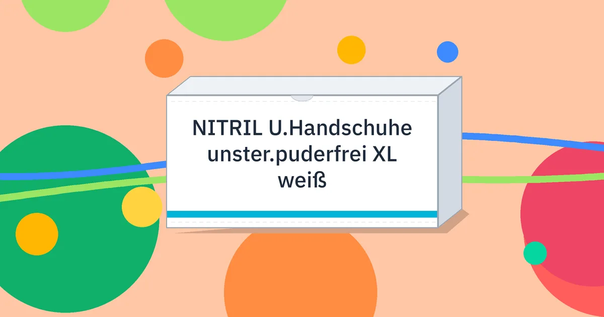 Symbolbild: Packung mit der Aufschrift NITRIL U.Handschuhe unster.puderfrei XL weiß (PZN 10761912) – Verfügbarkeit und Bezug in Apotheken in Frankfurt am Main