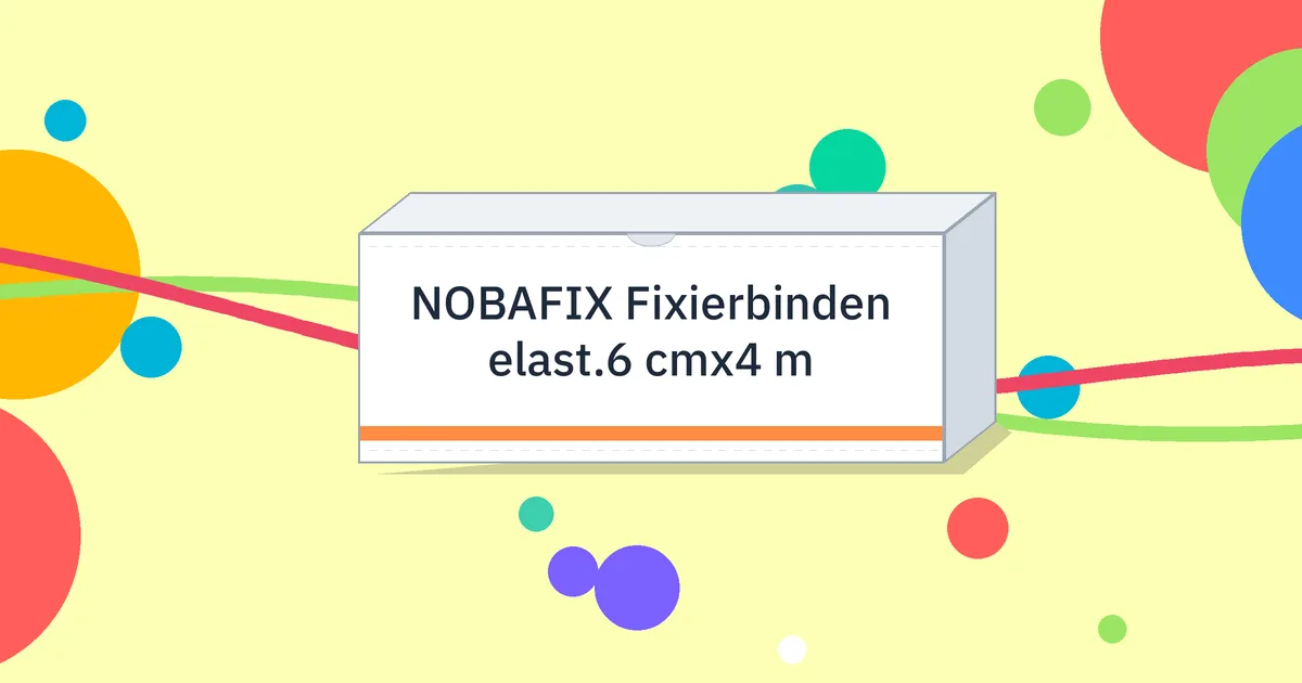 Symbolbild: Packung mit der Aufschrift NOBAFIX Fixierbinden elast.6 cmx4 m (PZN 07094760) – Verfügbarkeit und Bezug in Apotheken in Frankfurt am Main