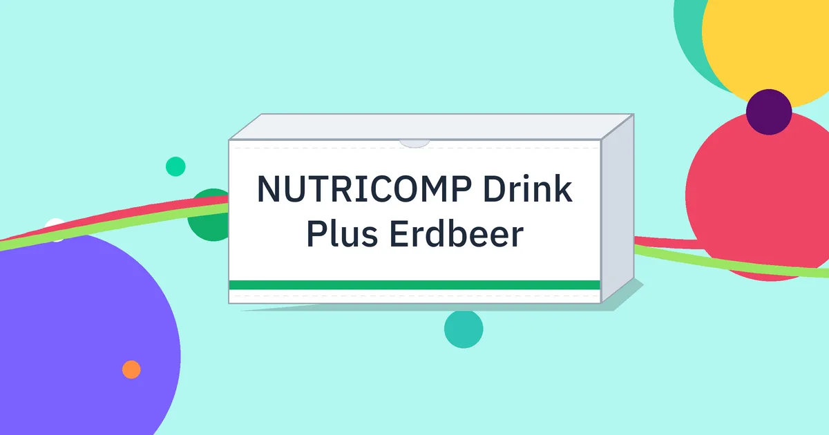 Symbolbild: Packung mit der Aufschrift NUTRICOMP Drink Plus Erdbeer (PZN 11847426) – Verfügbarkeit und Bezug in Apotheken in Frankfurt am Main