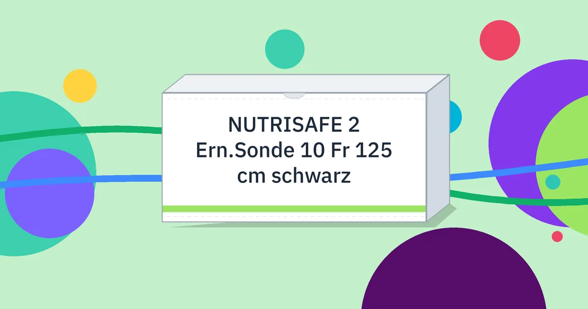 Symbolbild: Packung mit der Aufschrift NUTRISAFE 2 Ern.Sonde 10 Fr 125 cm schwarz (PZN 12907248) – Verfügbarkeit und Bezug in Apotheken in Frankfurt am Main
