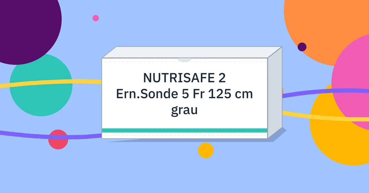 Symbolbild: Packung mit der Aufschrift NUTRISAFE 2 Ern.Sonde 5 Fr 125 cm grau (PZN 06847364) – Verfügbarkeit und Bezug in Apotheken in Frankfurt am Main