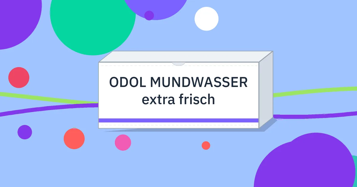 Symbolbild: Packung mit der Aufschrift ODOL MUNDWASSER extra frisch (PZN 09634462) – Verfügbarkeit und Bezug in Apotheken in Frankfurt am Main